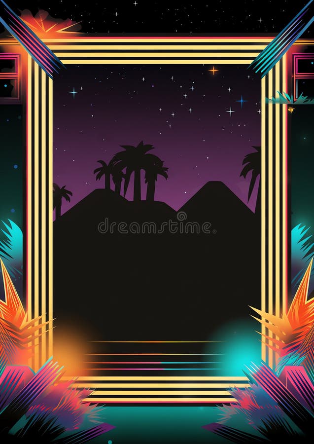 80s Themed Retro Future Frame 80s Retro Nostalgic Stock Illustration ...