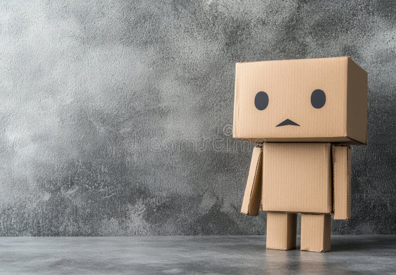 An Image of a Sad Cardboard Robot is Currently Displayed on a Table ...