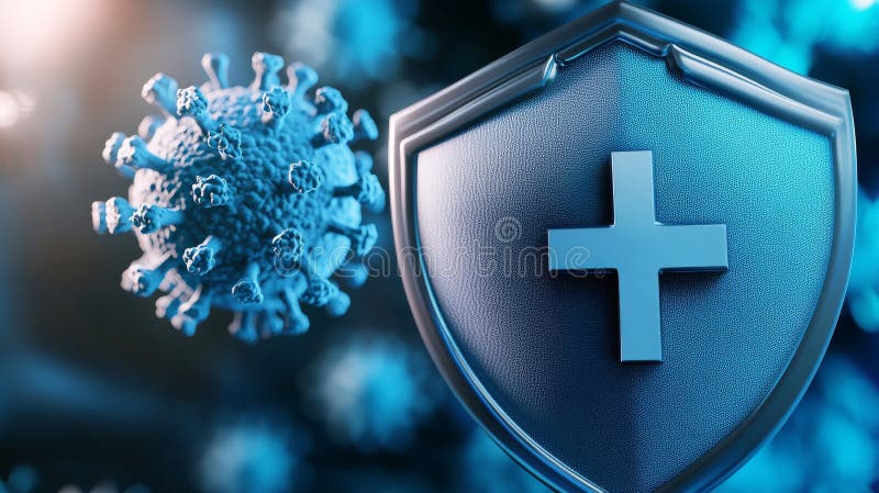 Image of a Safeguarding Shield Defending Microscopic Space from Viral ...
