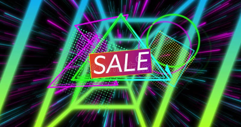 Image of Sale Text Over Moving Colourful Shapes Stock Image - Image of ...