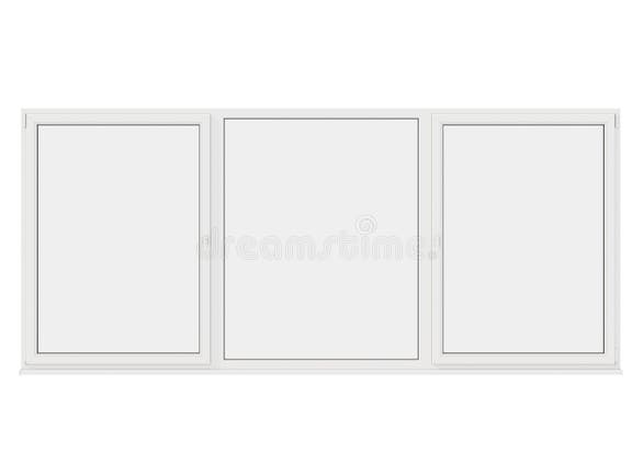 The Image of the Sample Window on White Background. 3D Rendering Stock ...