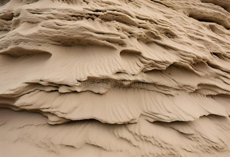 Sand Surface Shaped by Constant Sea Movement.AI Generated Stock ...