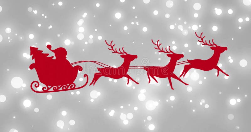 Image of Santa in Sleigh Over White Spots Stock Illustration ...