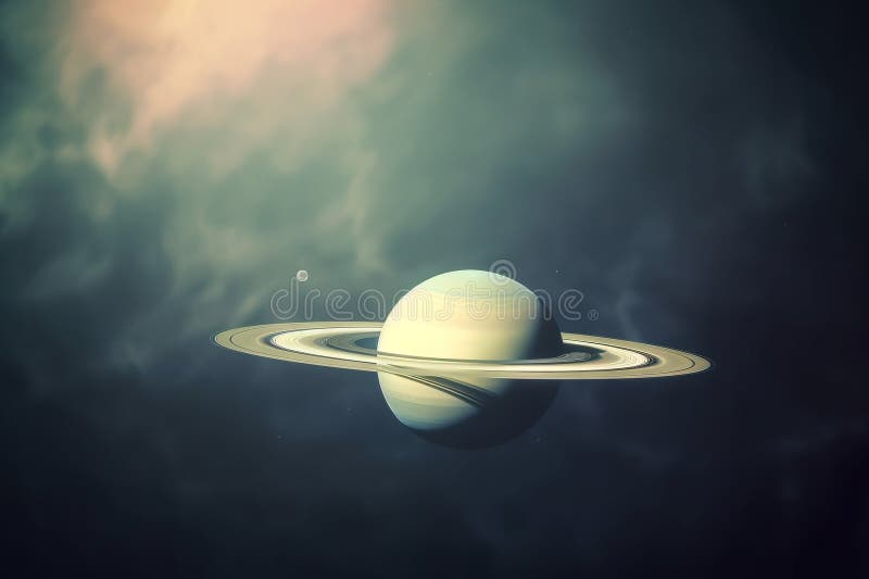 An Image of a Saturn with a Ring Around it S Base in the Dark Night Sky ...