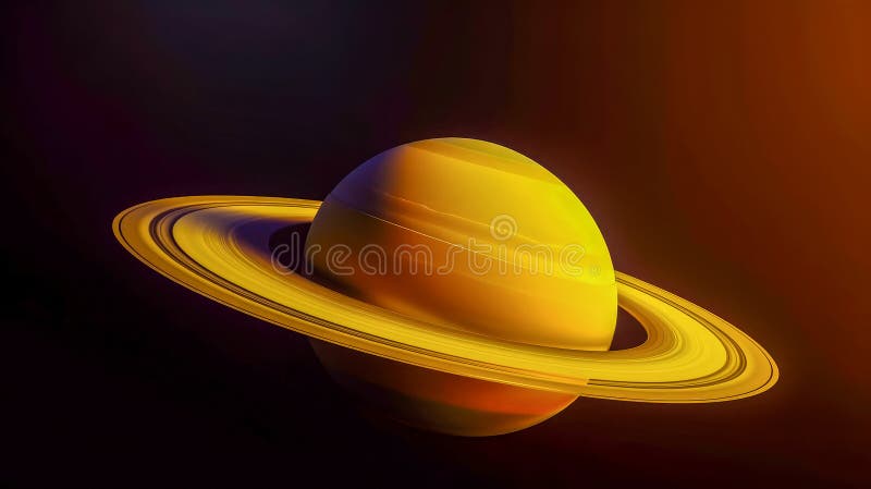 An Image of Saturn with Yellow Rings. Generative AI Stock Illustration ...