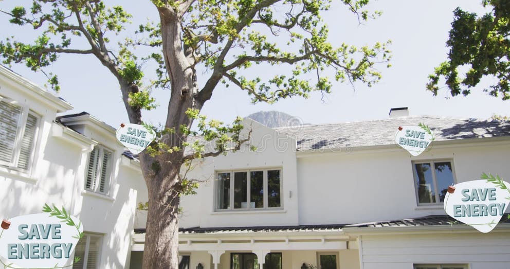 Image of Save Energy Text Over House Stock Image - Image of energy ...