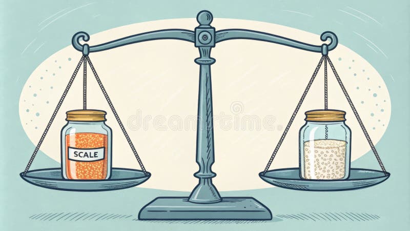 Image 3 a Scale Balancing Two Jars. Stock Photo - Image of liquidity ...