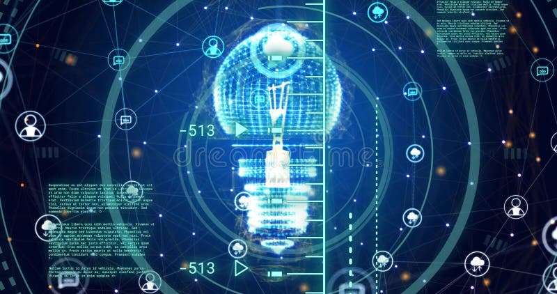 Image of Scanner, Processing Data, Light Bulb and Communication ...