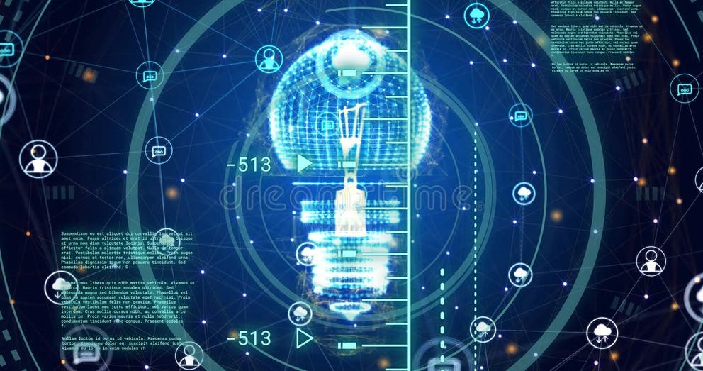 Image of Scanner, Processing Data, Light Bulb and Communication ...