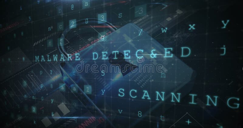 Image of Scanning, Numbers and Online Security Padlock Stock ...