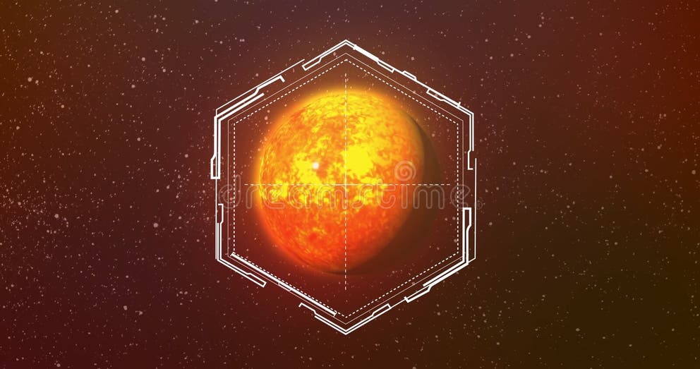 Image of Scanning Over Planet on Sky with Stars Stock Illustration ...