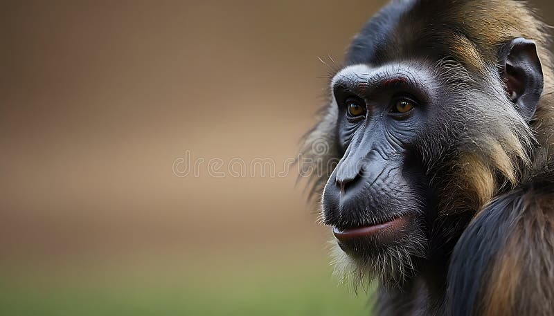The Scary Face of a Mandrill Monkey Stock Illustration - Illustration ...