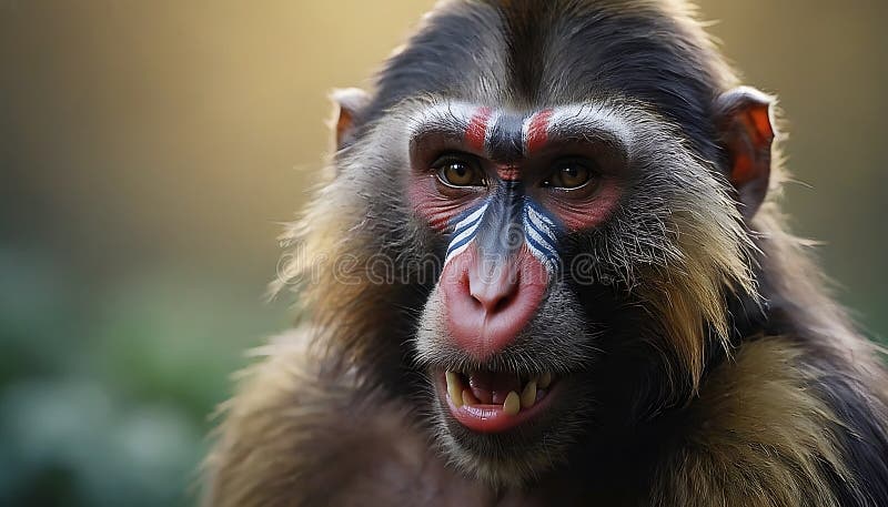The Scary Face of a Mandrill Monkey Stock Photo - Image of nature ...
