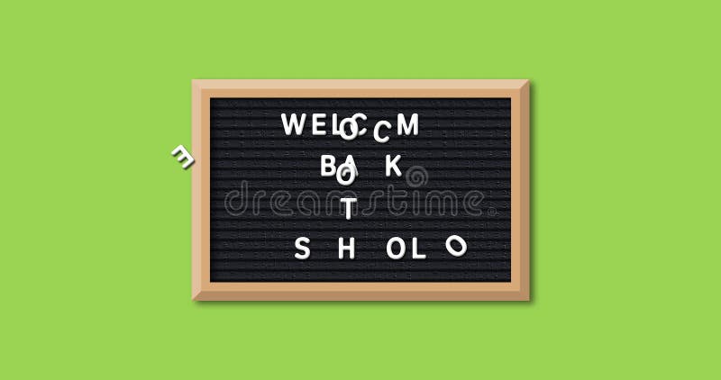 Image of Scattered Welcome Back To School on Board Over Green ...