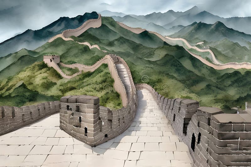 Image Scene Depicting of the Great Wall of China in Different ... Image Scene Depicting of the Great Wall of China in Different ...