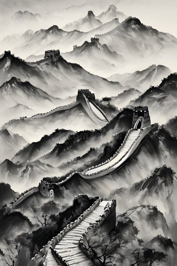 Image Scene Depicting of the Great Wall of China in Different ...