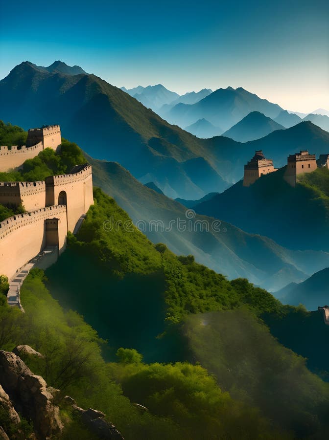 Image Scene Depicting of the Great Wall of China in Different ...