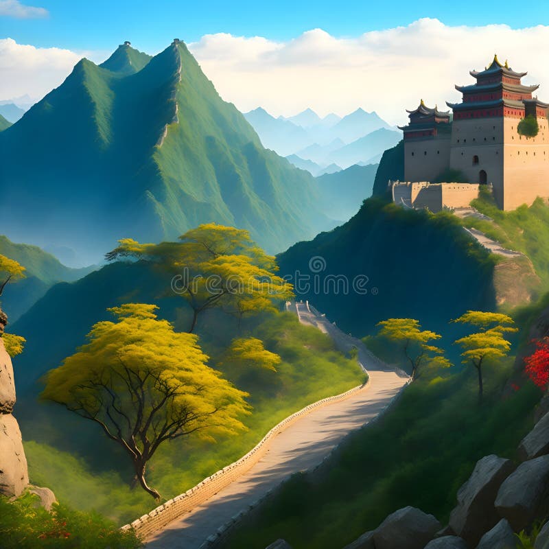 Image Scene Depicting of the Great Wall of China in Different ...