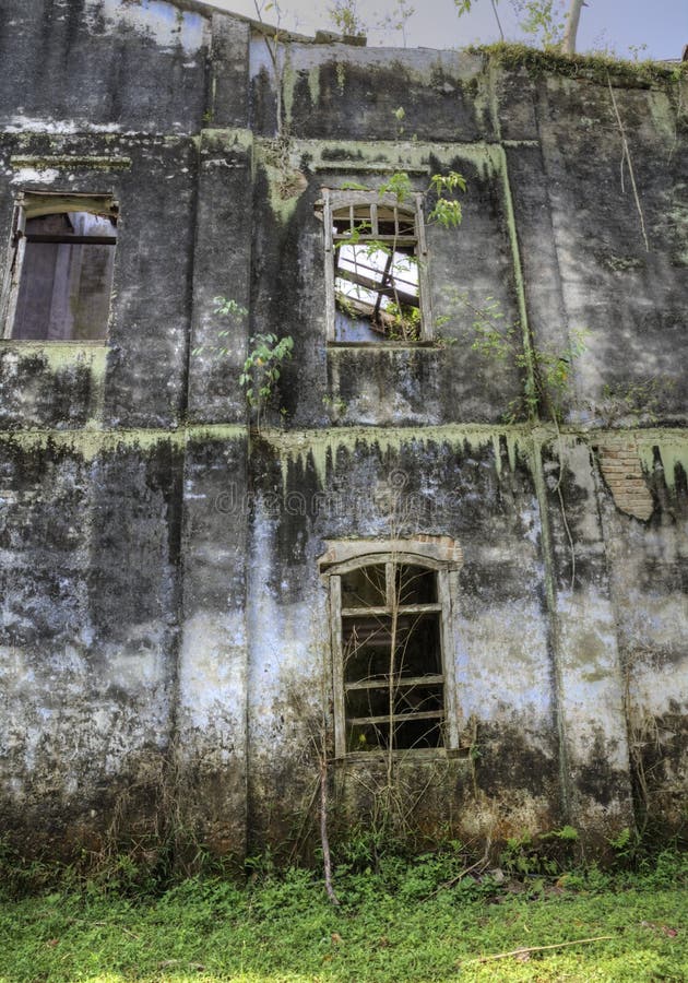 Scene of the Deserted and Dilapidated Colonial Buildings. Stock Image ...