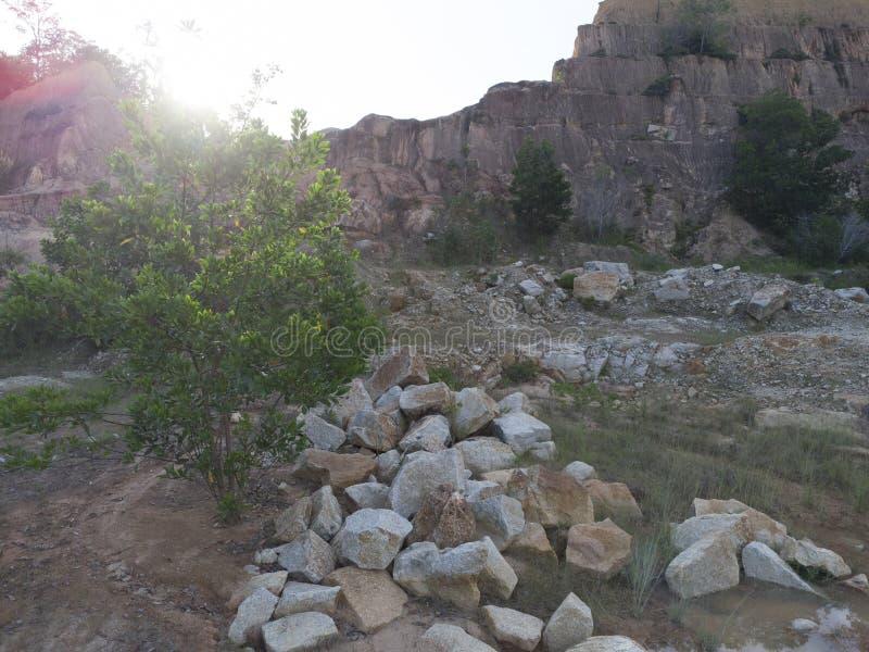 Environment Scene Around the Quarry Area. Stock Photo - Image of arid ...