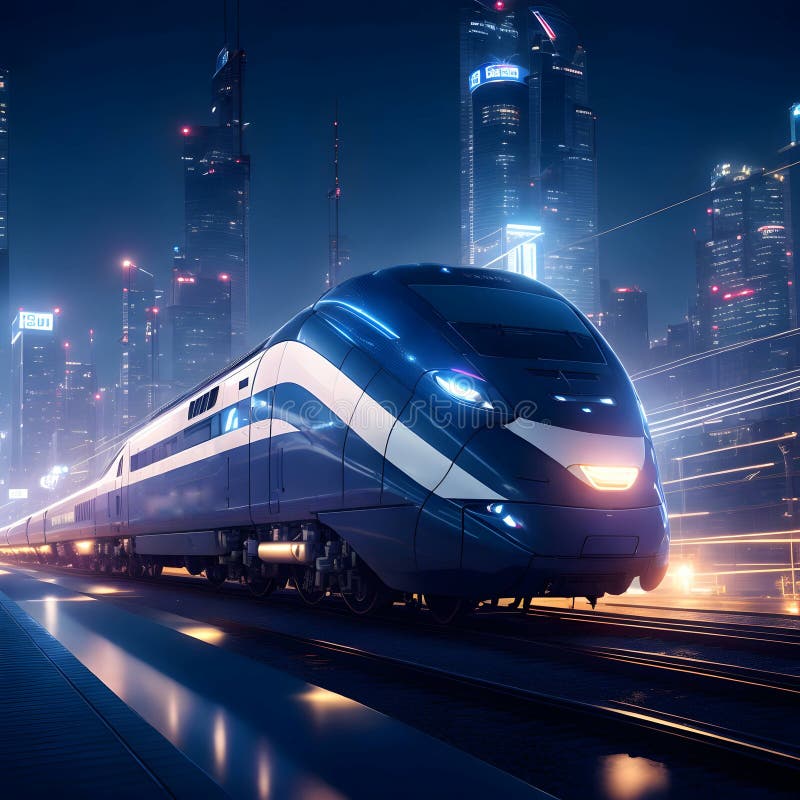 Image of Scene of the Futuristic High Speed Railway System and Station ...