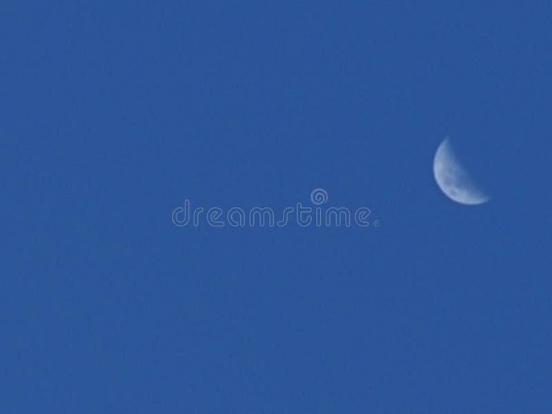 Half Moon View in the Blue Background. Stock Image - Image of universe ...