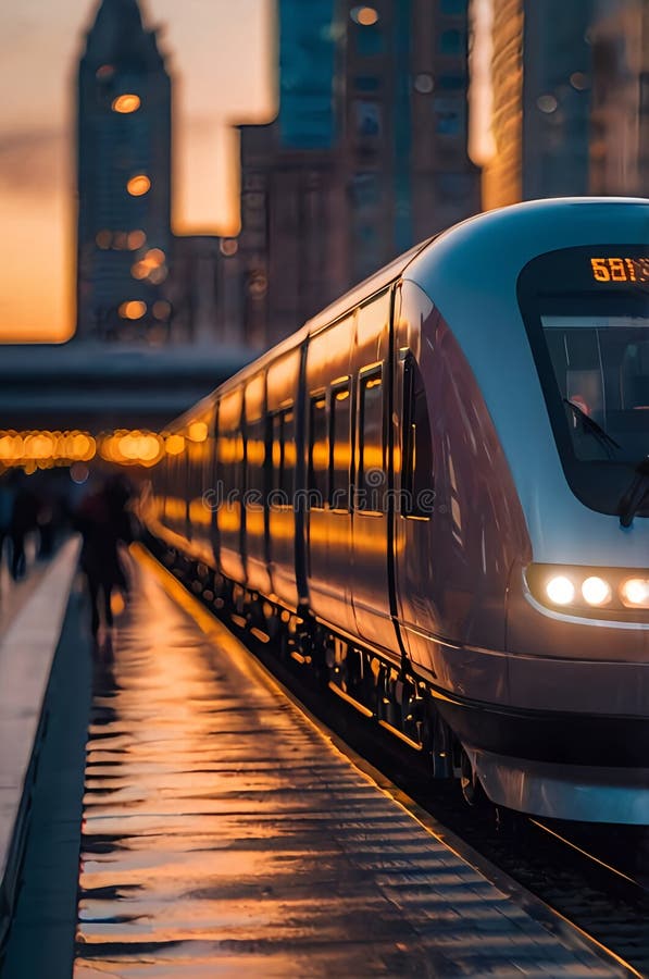 A Picture Illustration of an Oncoming Train Stock Illustration ...