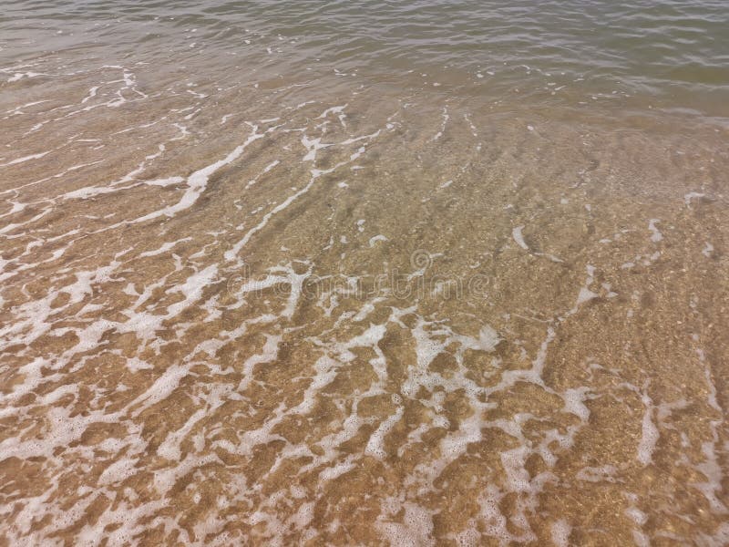 Scene of the Sea Wave Moving Onto the Sandy Beach Stock Photo - Image ...
