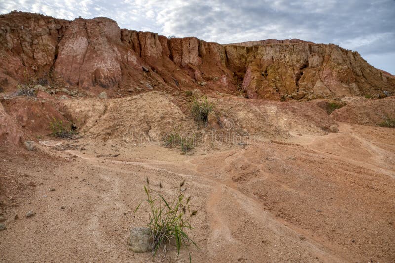 Scene of the Soil Erosion Landscape. Stock Image - Image of trunk ...