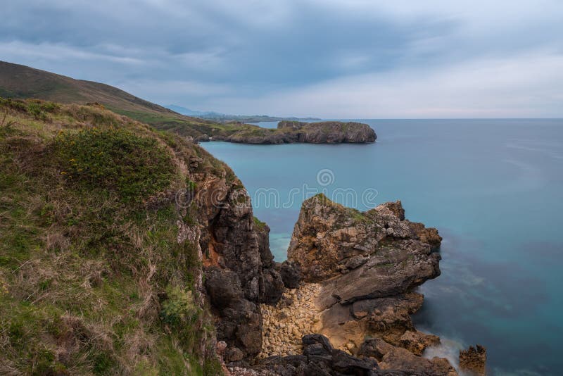 Image of Scenic Beach Es of Torimbia and Toranda, Asturias, Spain Stock ...