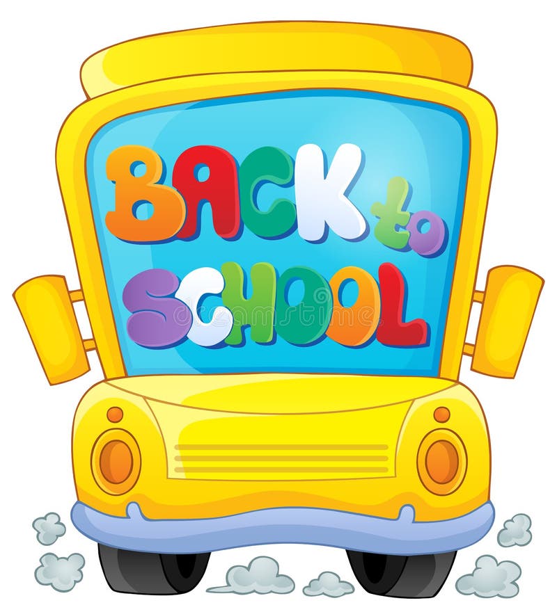 School Bus and English Word Back To School Stock Illustration ...