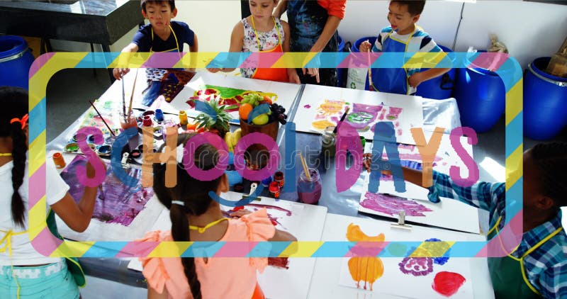 Image of School Days Text Over Diverse Schoolchildren Stock Image ...