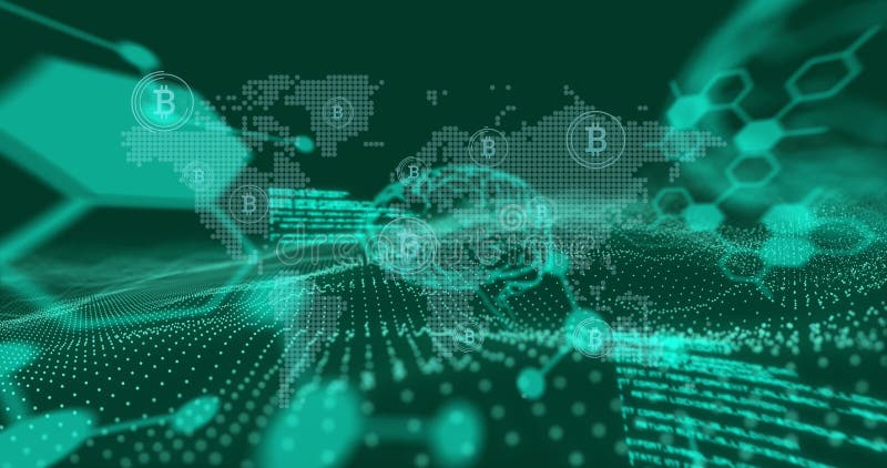 Image of Scientific Data, Brains and World Map on Dark Green Background ...