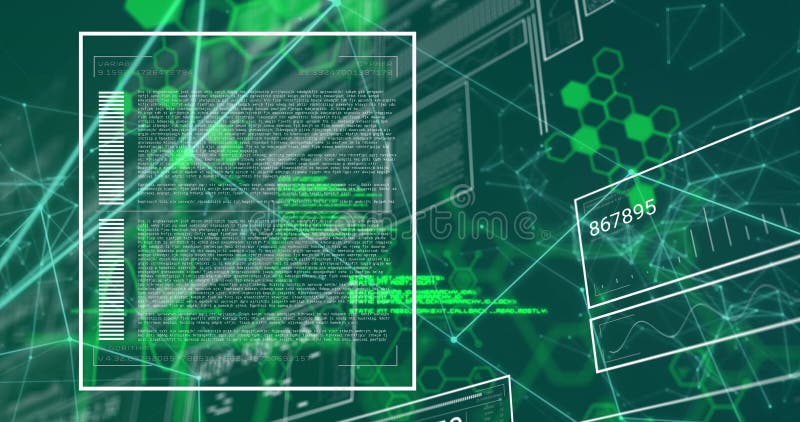 Image of Scientific Data Processing on Digital Screens Stock ...