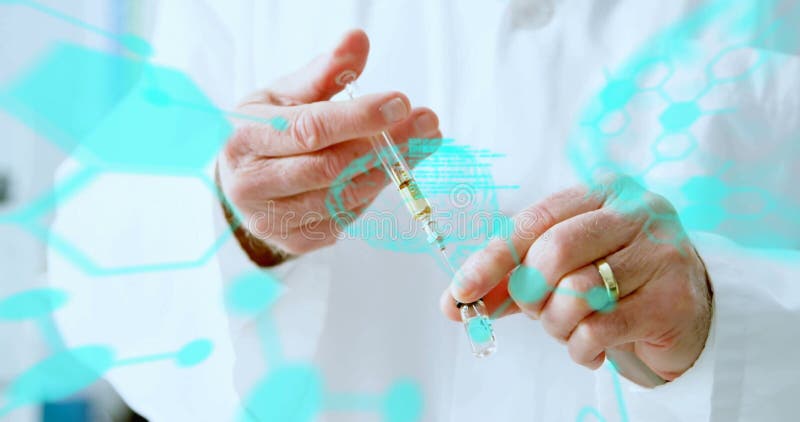 Image of Scientific Data Processing Over Caucasian Male Scientist in ...