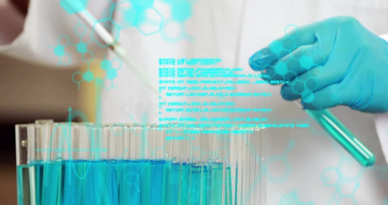 Image of Scientific Data Processing Over Caucasian Male Scientist with ...