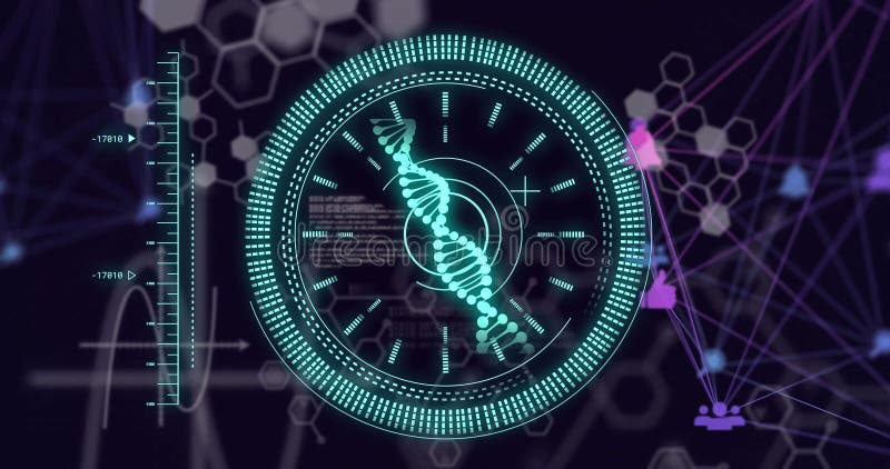 Image of Scientific Data Processing Over Scope with Dna Strand Stock ...