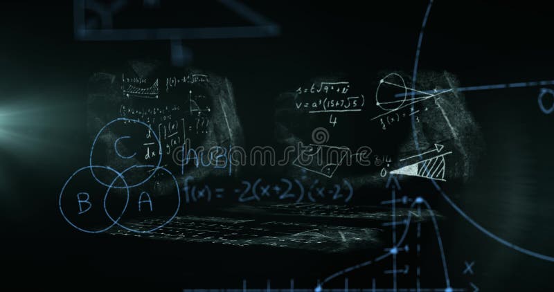 Image of Scientific Formulae Over Screens with Data Stock Illustration ...