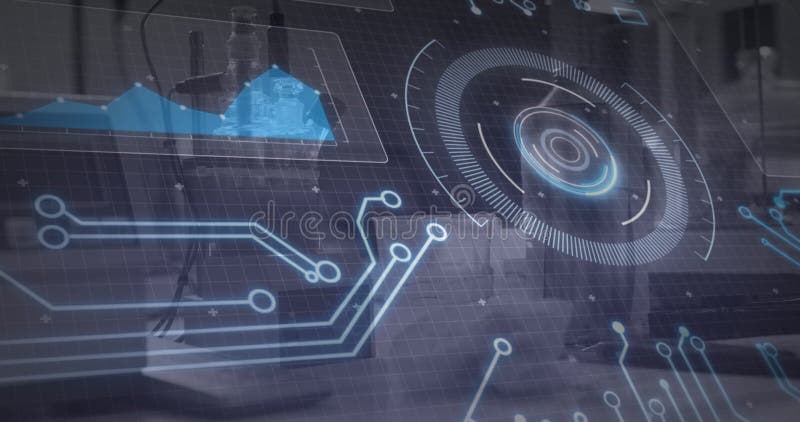 Image of Scope, Circuit Board, Data Processing Over Laboratory Stock ...