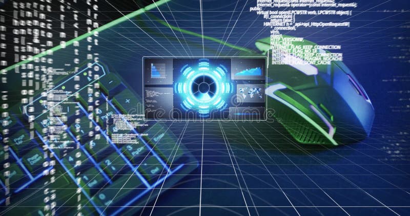 Image of Scope and Data Processing Over Computer Stock Photo - Image of ...