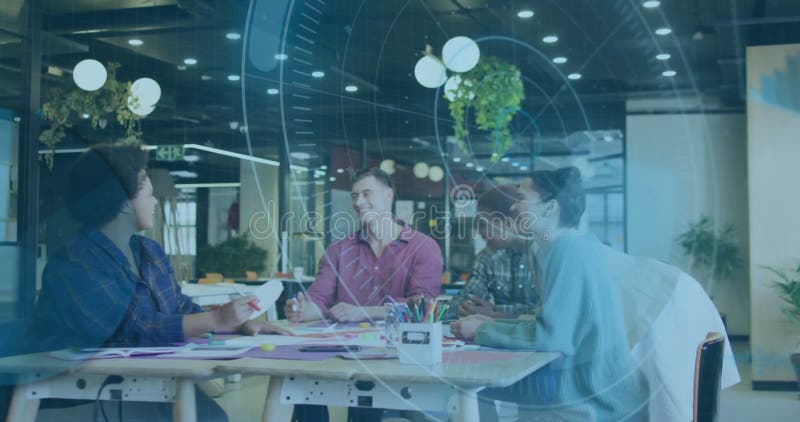 Image of Scope and Data Processing Over Diverse Business People in ...