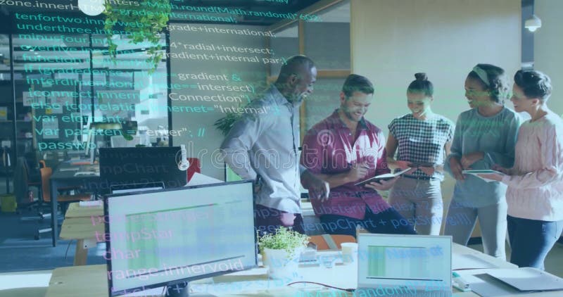 Image of Scope and Data Processing Over Diverse Business People in ...