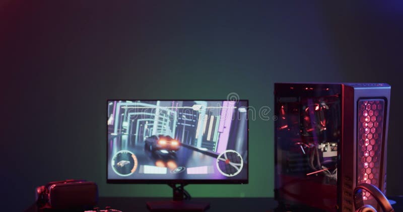 Image of Scope and Data Processing Over Image Game Computer Equipment ...