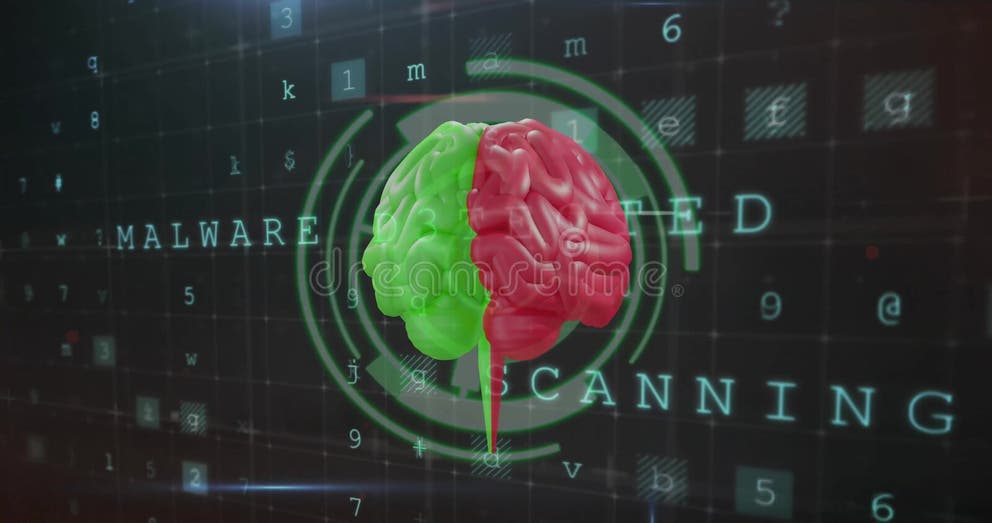 Image of Scope, Human Brain and Data Processing Stock Illustration ...