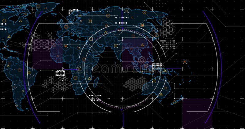 Image of Scope, Markers and Data Processing Over World Map Stock ...