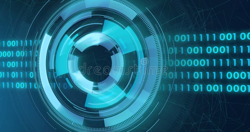 Image of Scope Scanning with Binary Coding Data Processing Stock Illustration - Illustration of ...