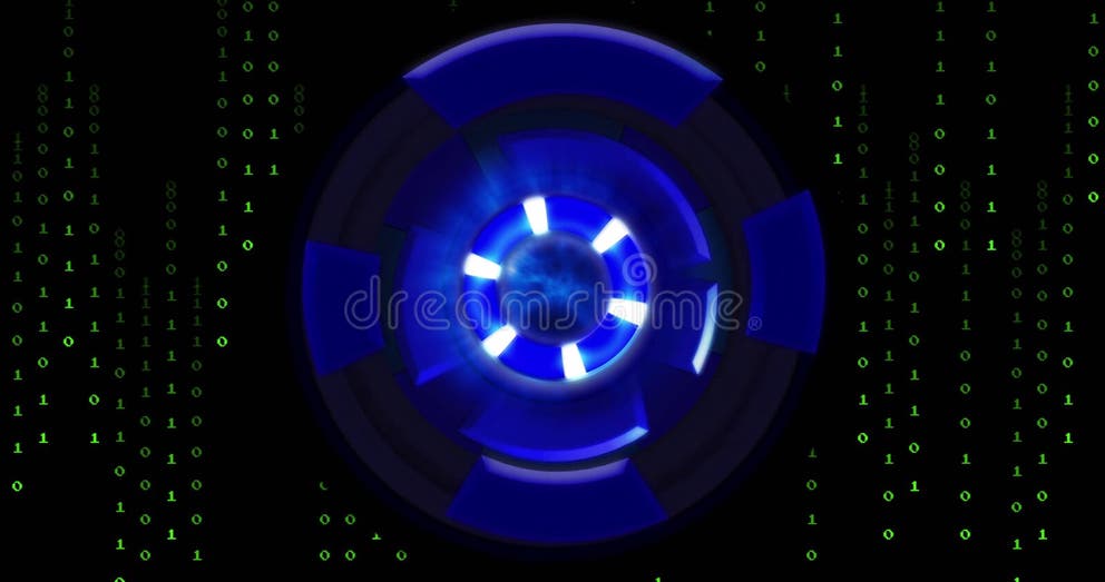 Image of Scope Scanning and Binary Coding Over Black Background Stock Image - Image of coding ...