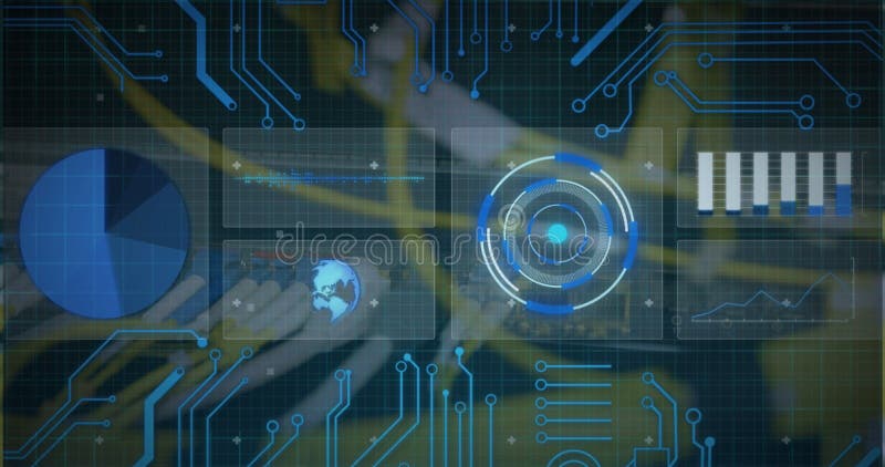 Image Of Scope Scanning And Circuit Board Over Cables In Computer Server Stock Image Image Of