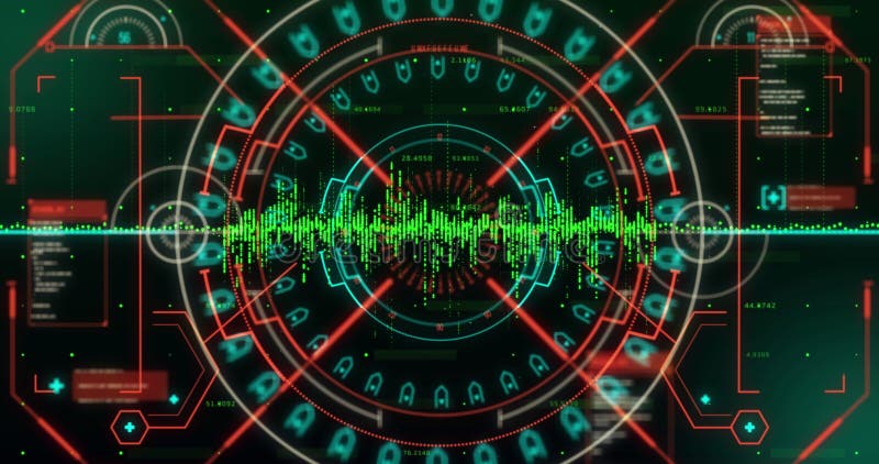 Image of Scope Scanning and Data Processing on Green Background Stock ...