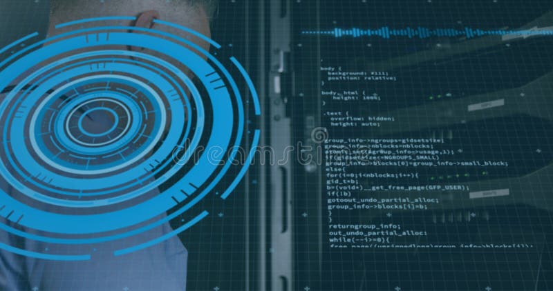 Image of Scope Scanning and Data Processing Over Caucasian it Man Fixing Computer Server Stock ...